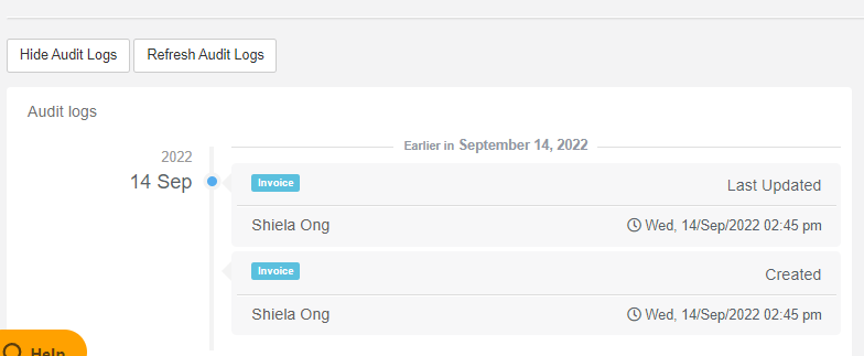 How to view invoice audit logs – Core Practice