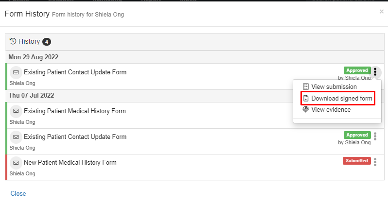 How to download Patient's Signed Forms – Core Practice
