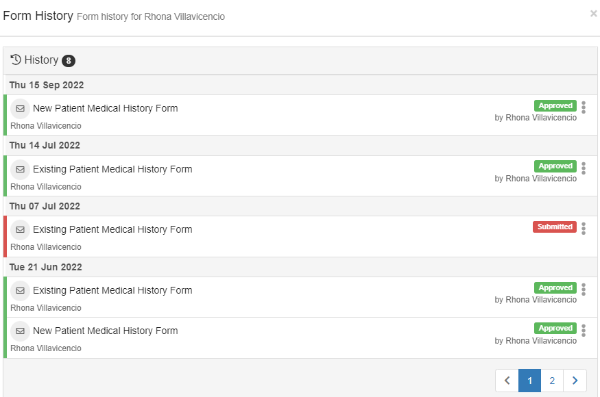 How to view Online Forms history – Core Practice
