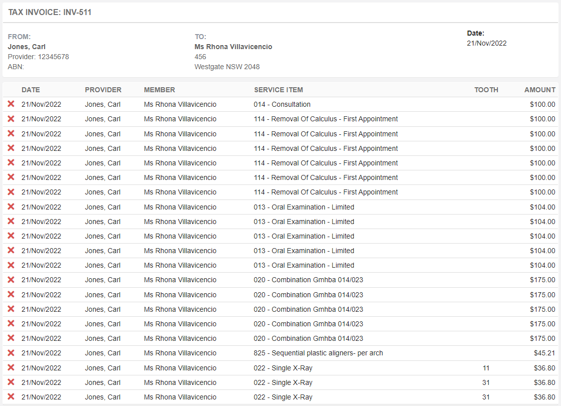 HICAPS does not accept large invoice – Core Practice