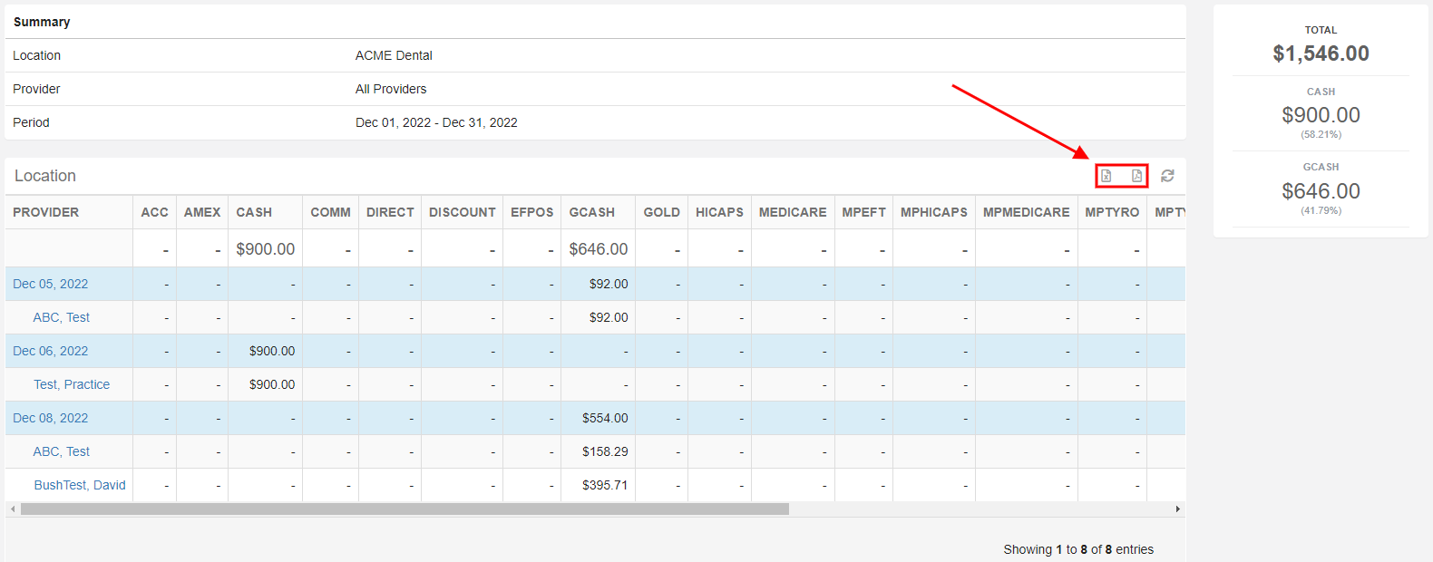 How to run Location Payment Summary Report – Core Practice