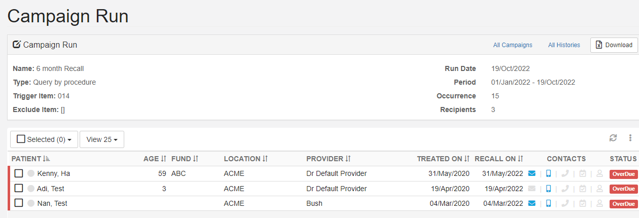 How to send an email or SMS using a created campaign – Core Practice