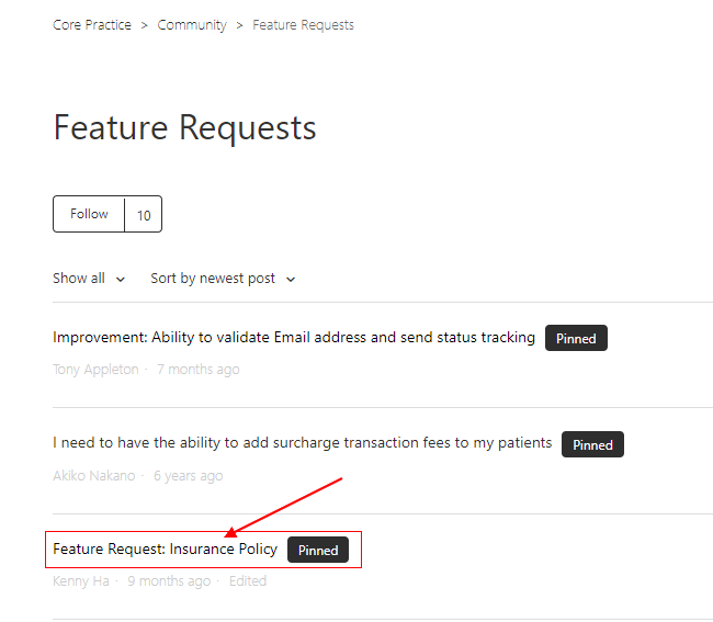 How to vote for Feature Requests in our Community – Core Practice