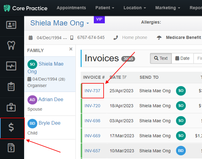 How to view invoice audit logs – Core Practice
