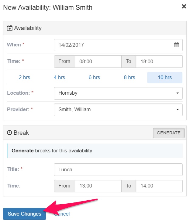 How to add a "one-time" availability – Core Practice