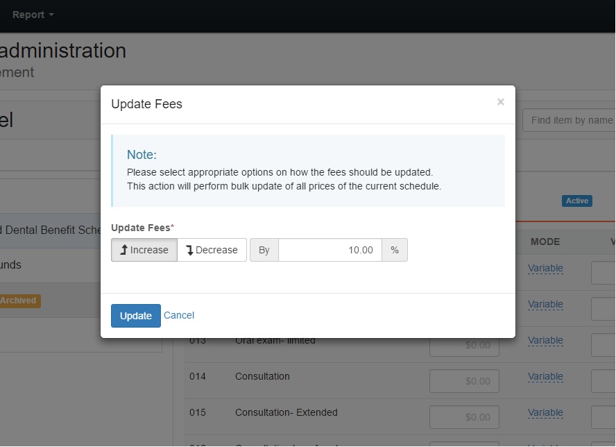 Fee Management – Core Practice
