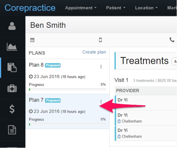 How to arrange a treatment plan into visits – Core Practice